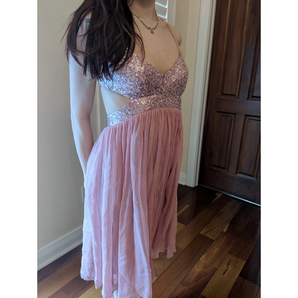 BCBGMaxAzria | Dresses | Bcbg Pink Formal Dress With Cutouts | Poshmark